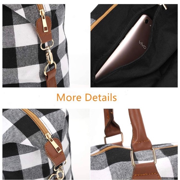 Bags | White Buffalo Plaid Weekender Large Travel Bag | Poshmark